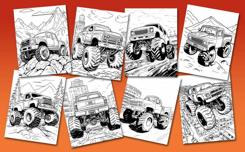 Monster Trucks Colouring Book for Children (Vol. 1) - Captain Colouring ...