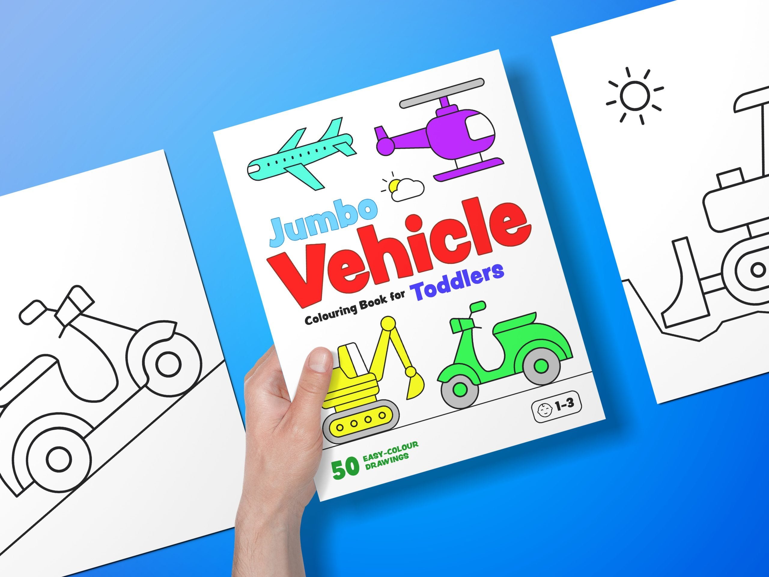 Jumbo Vehicle Colouring Book for Toddlers - Captain Colouring Book