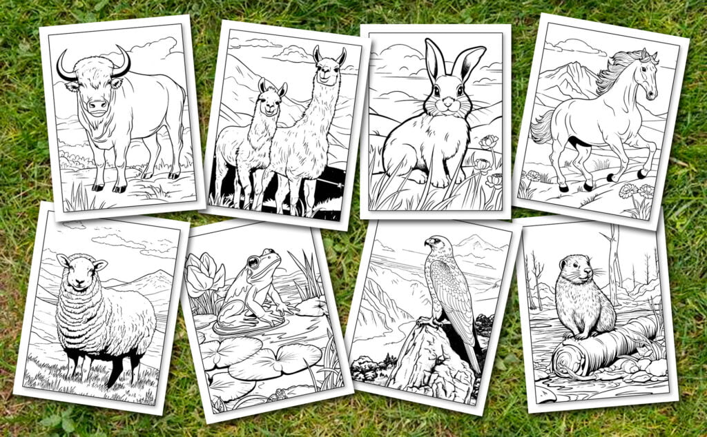 Animal Country Colouring Book for Kids - Captain Colouring Book