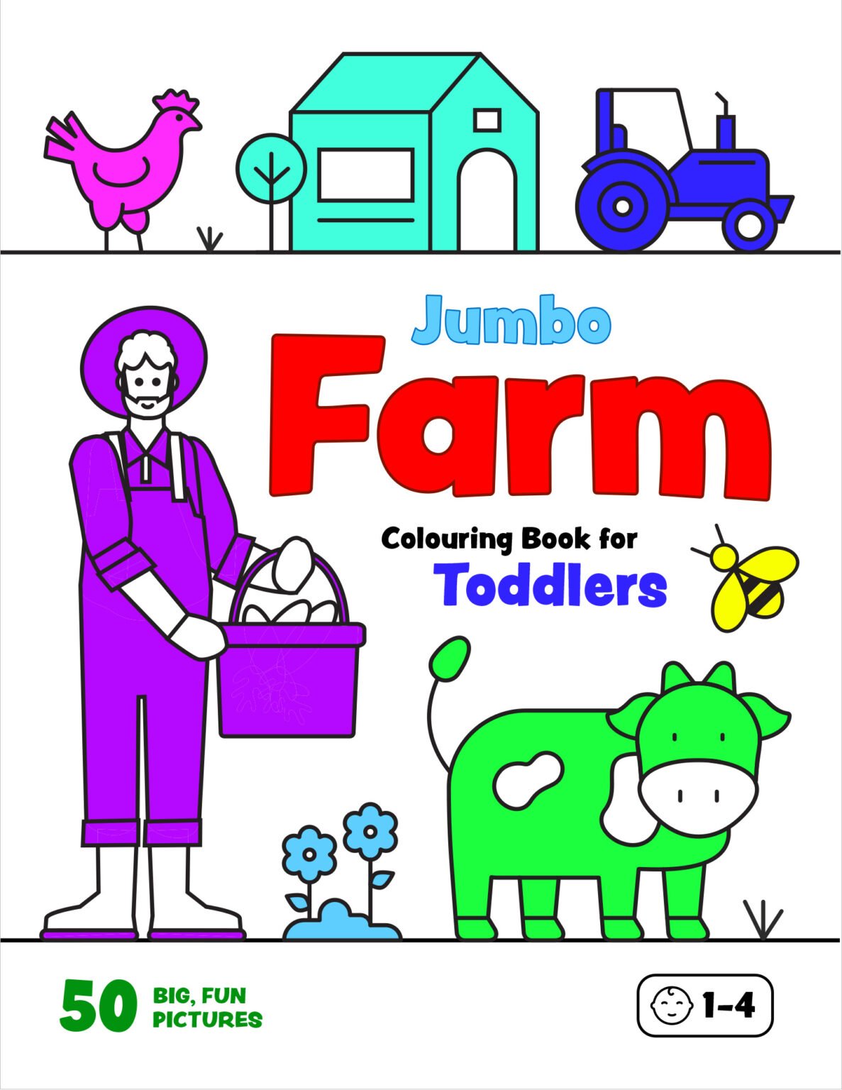 Jumbo Farm Colouring Book for Toddlers - Captain Colouring Book
