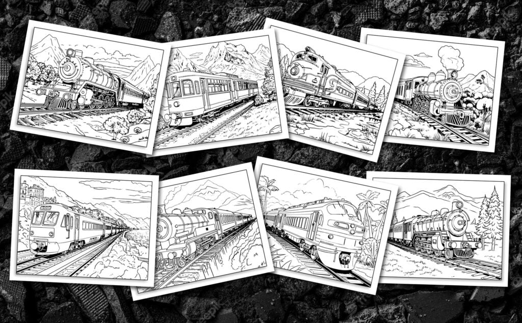 Awesome Trains Colouring Book for Children - Captain Colouring Book