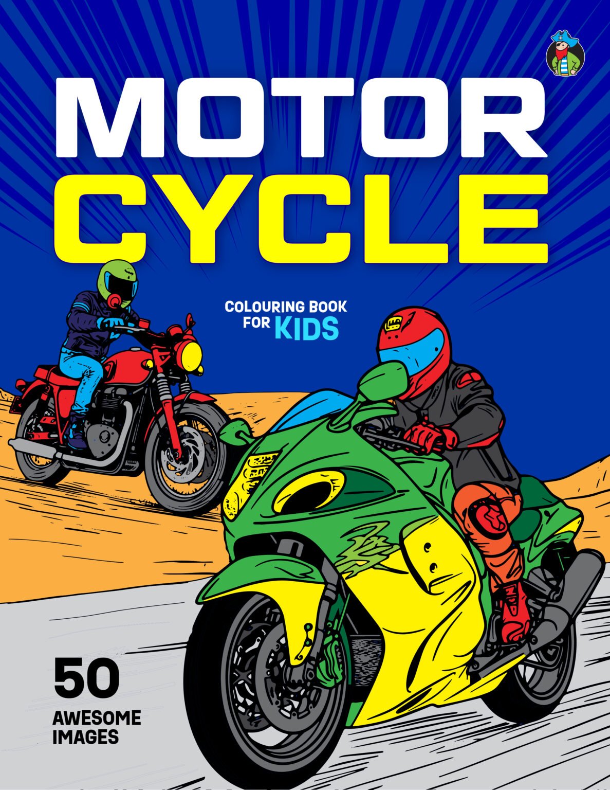 Motorcycle Colouring Book for Kids - Captain Colouring Book