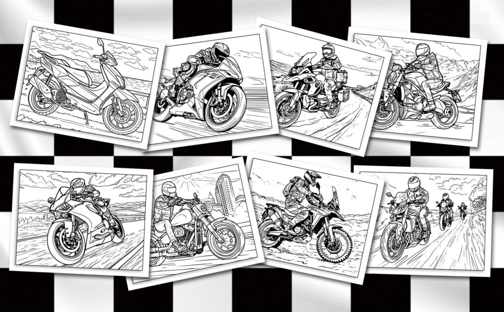 Motorcycle Colouring Book for Kids - Captain Colouring Book