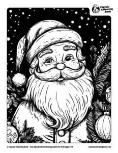 Free Father Christmas Colouring Page PDF Download