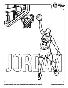 Free Michael Jordan Colouring Page Printable PDF Download