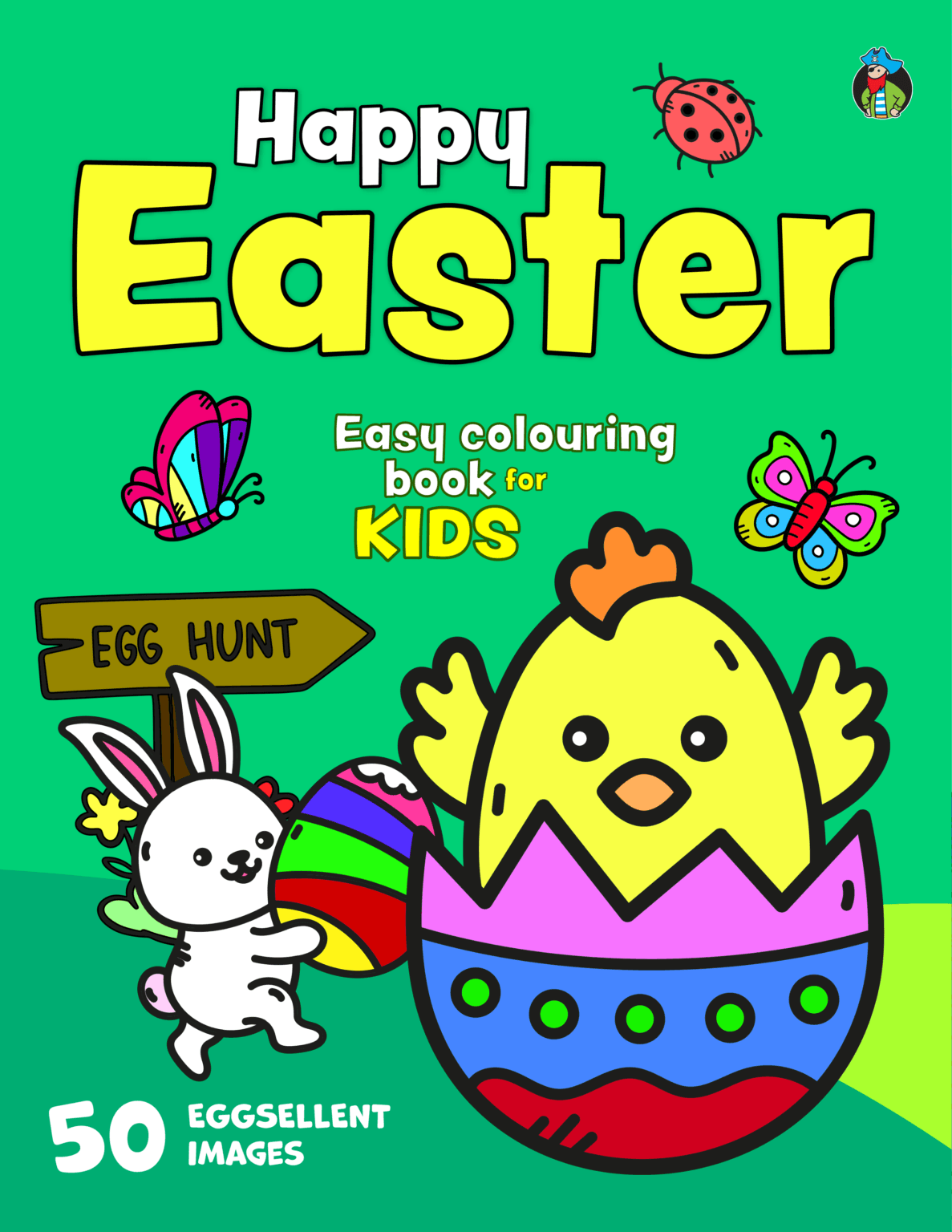 Happy Easter Easy Colouring Book for Kids - Captain Colouring Book