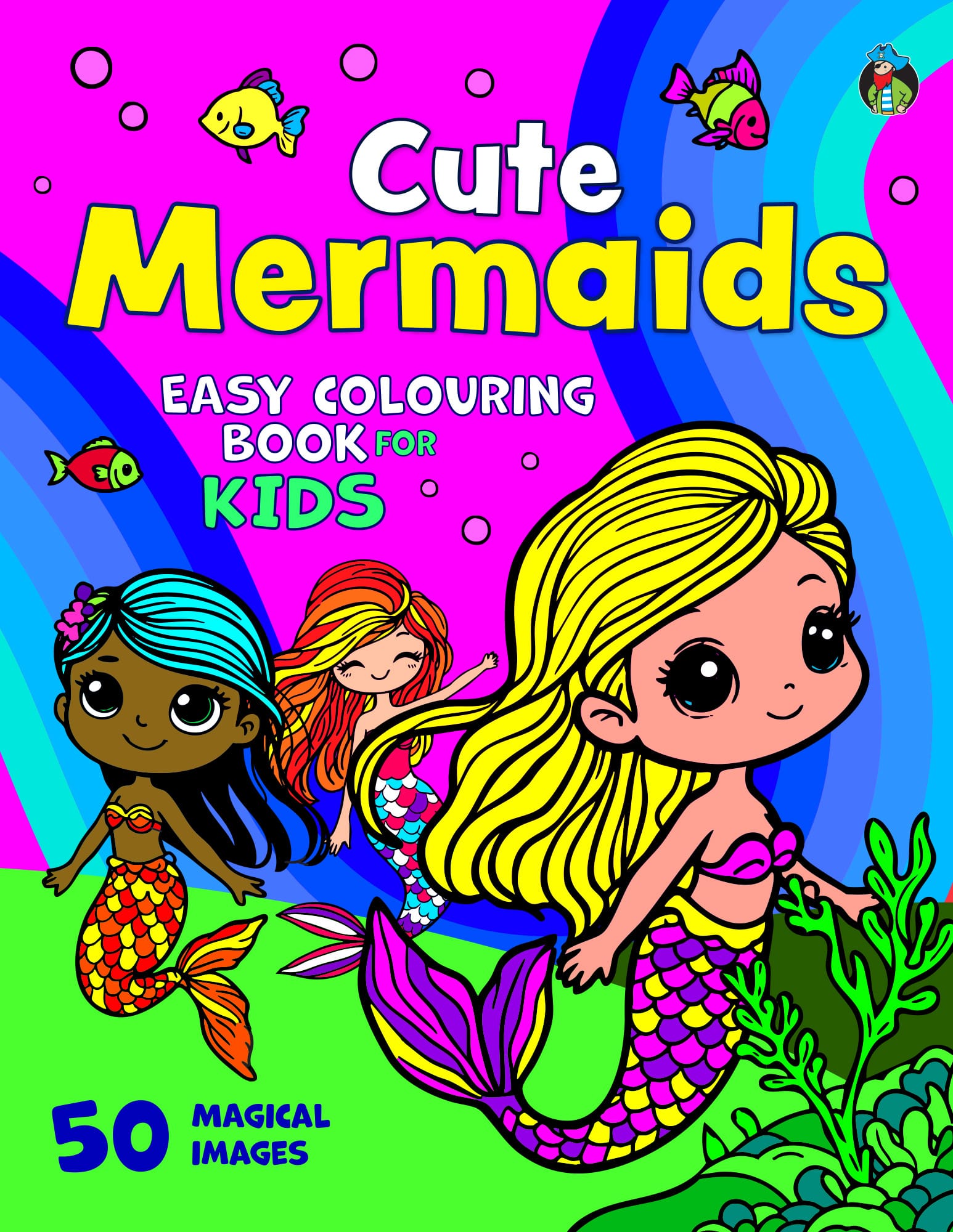 Cute Mermaids Easy Colouring Book for Kids - Captain Colouring Book