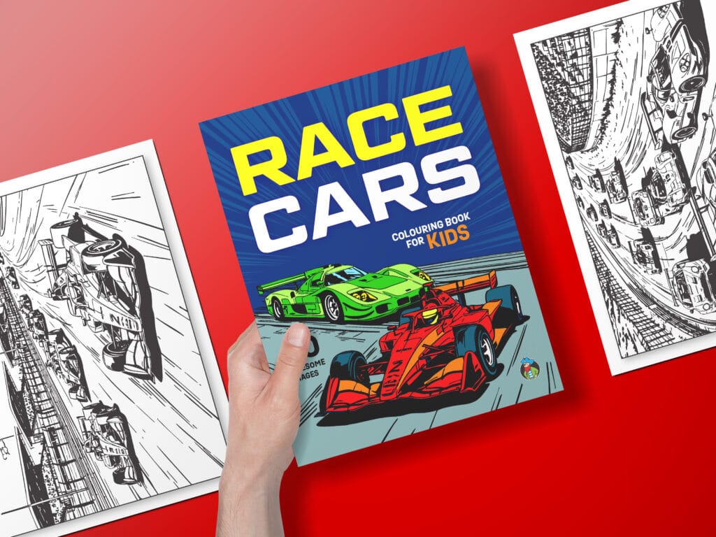 Race Cars Colouring Book for Kids - Captain Colouring Book