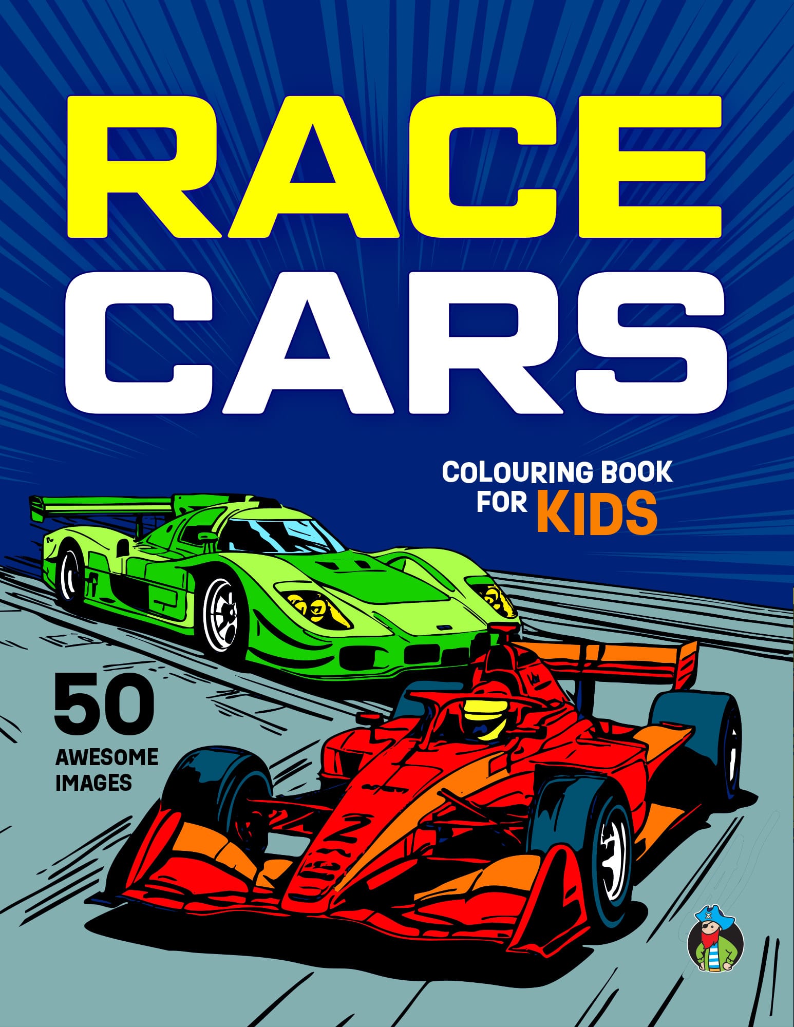 Race Cars Colouring Book for Kids - Captain Colouring Book